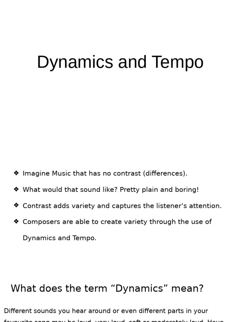 Dynamics and Tempo | PDF
