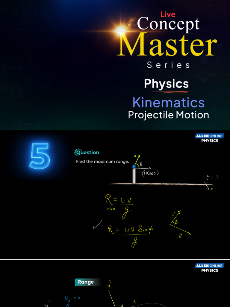 Phy - Kinematics Projectile Motion | PDF