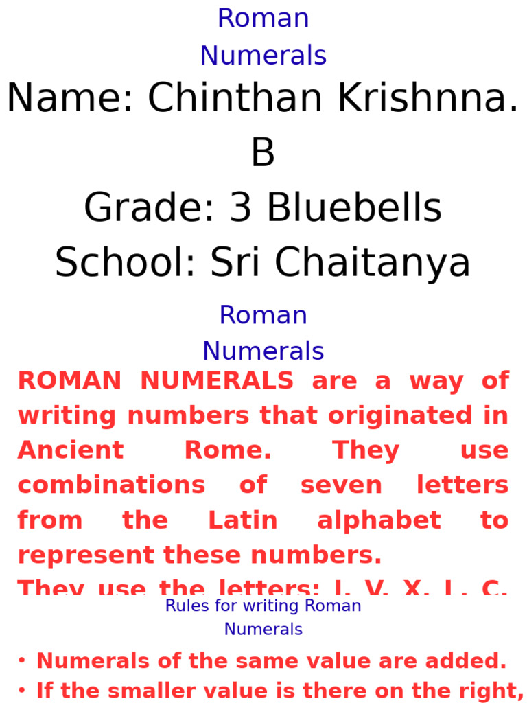 Understanding Roman Numerals Basics | PDF