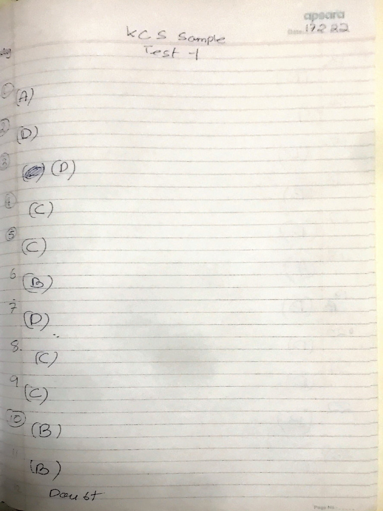 ACS Sample Answer Sheet | PDF
