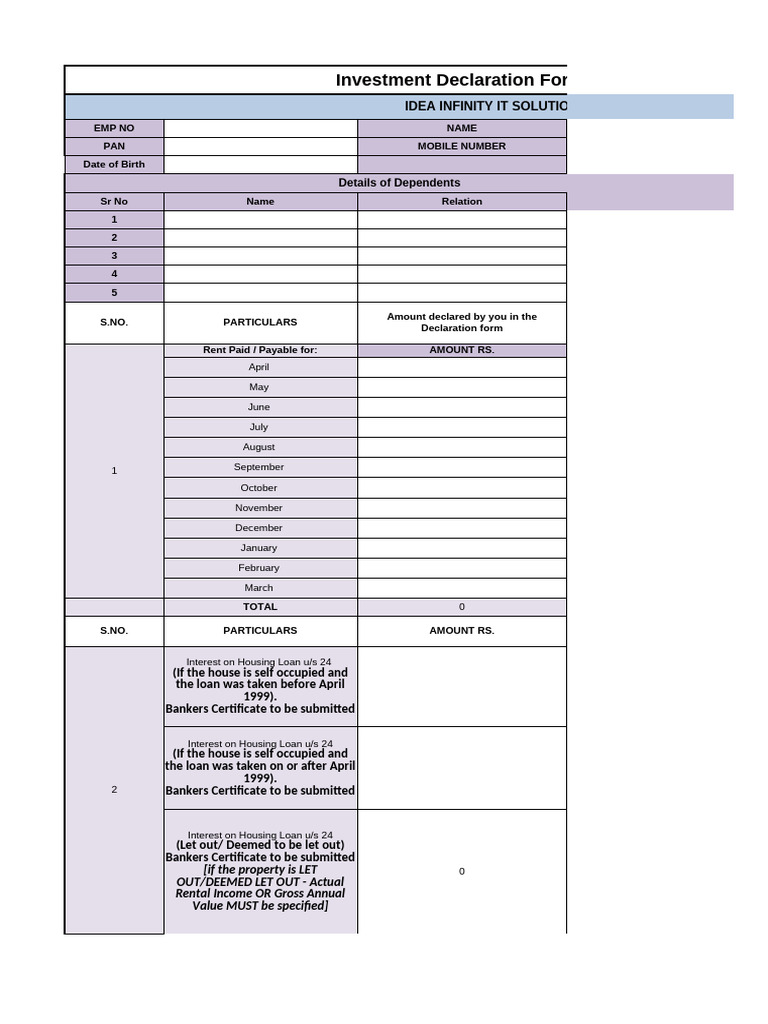 Incometax Provisional Declaration Form 2024-25 | PDF | Tax Deduction | Interest