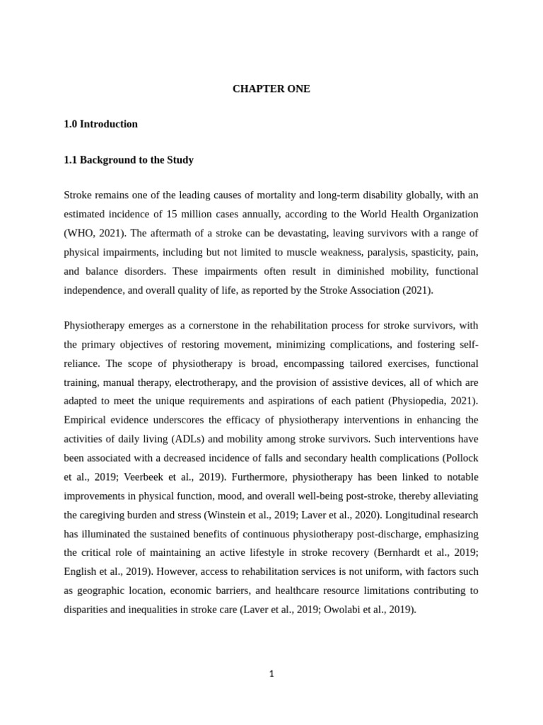 daniella CHAPTER ONE | PDF | Physical Therapy | Stroke