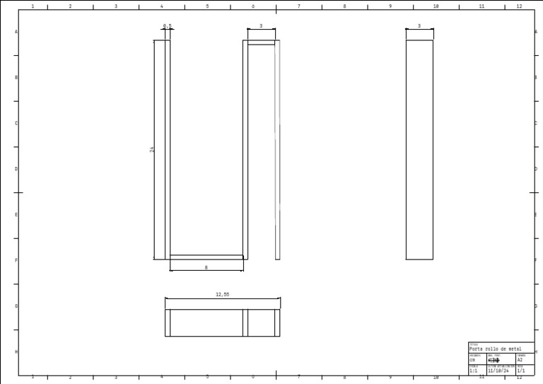 Porta Rollo de Metal: Diseño A2 | PDF