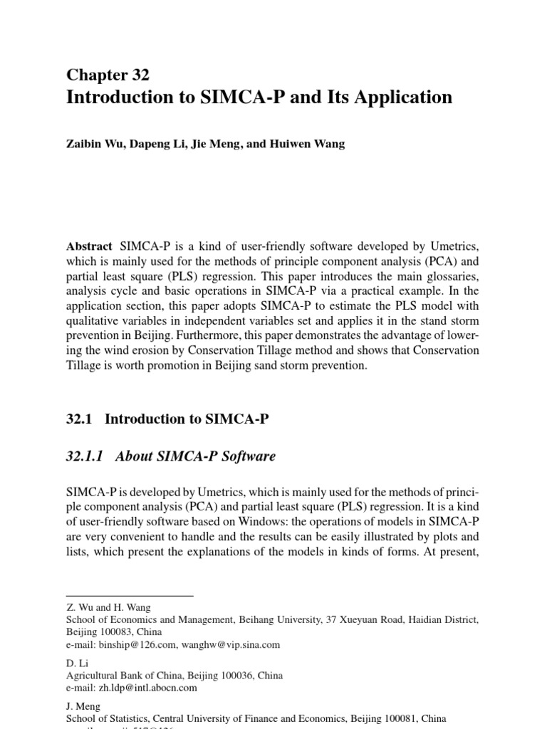 PLS Introduction To SIMCA-P and Its Application | PDF | Principal Component Analysis | Outlier