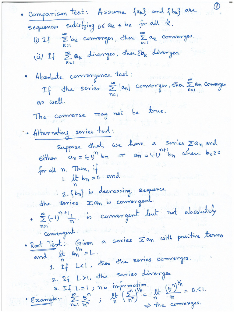 Convergence Test Cont. | PDF