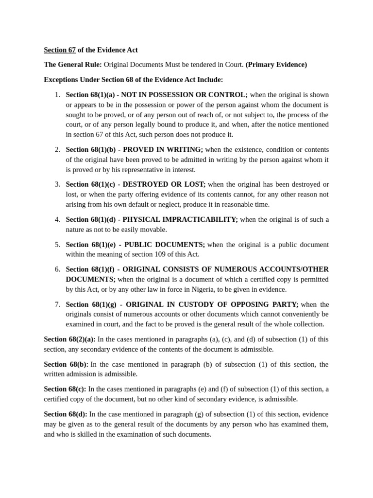 Overview of Section 67 Evidence Act | PDF | Justice | Crime & Violence