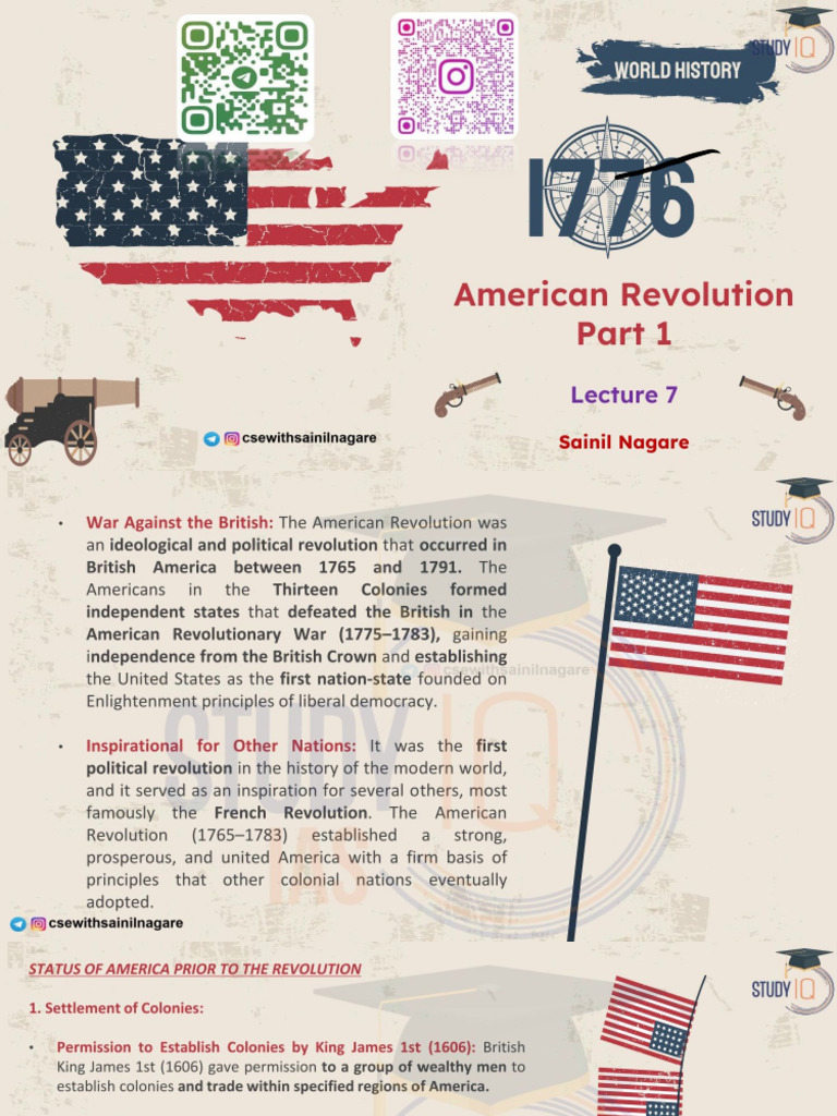 Lecture - 7 (World History) - American Revolution | PDF