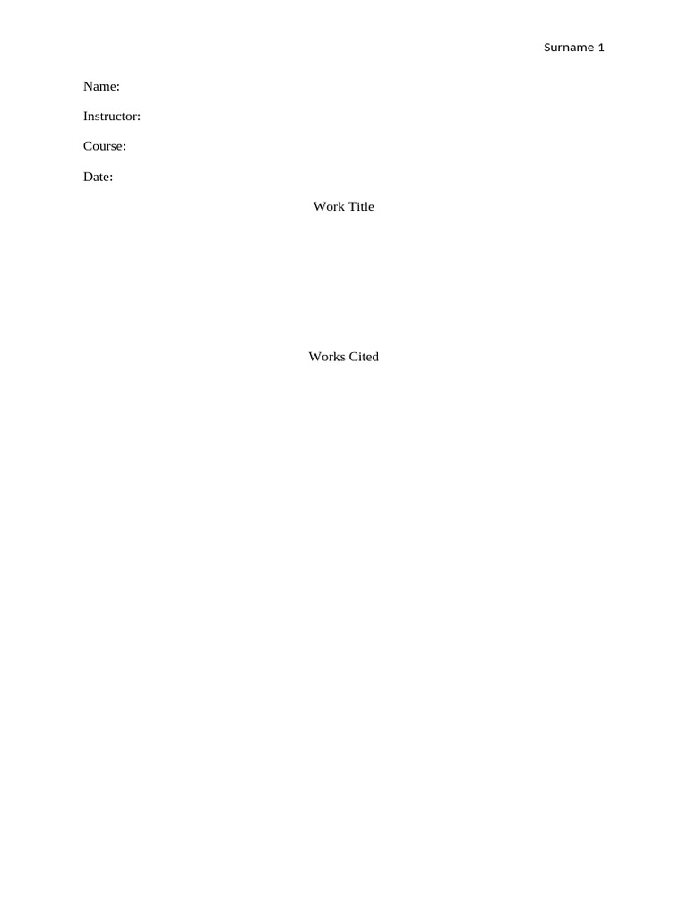 MLA Template | PDF