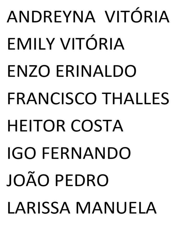 Nomes Alunos Preta | PDF