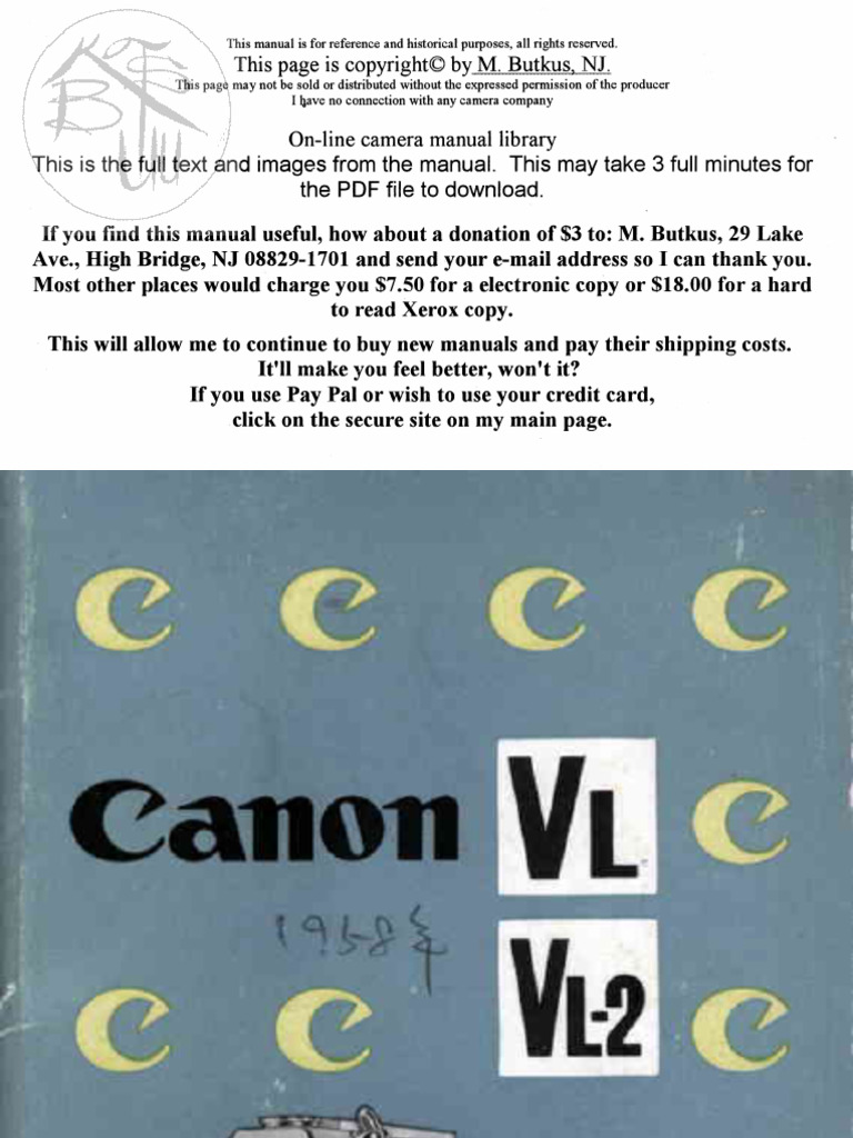 Canon VL vl-2 Japanese | PDF