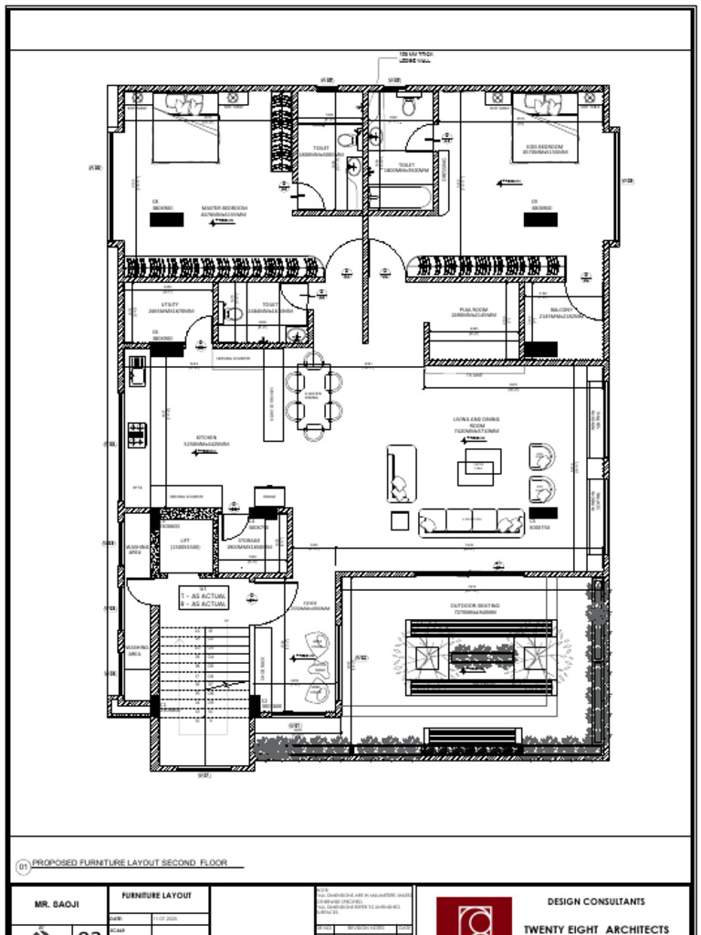 11-07-2025 - Saoji Working Drawing-Second Floor Plan | PDF | Interior Design | Home