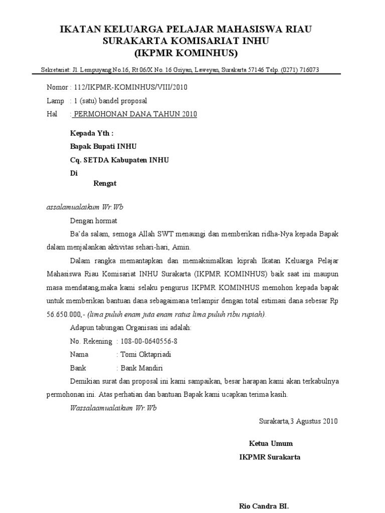 Surat Pengantar Proposal-1 | PDF