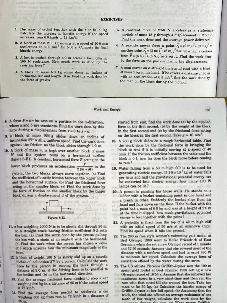 Work Energy HCV | PDF | Force | Friction