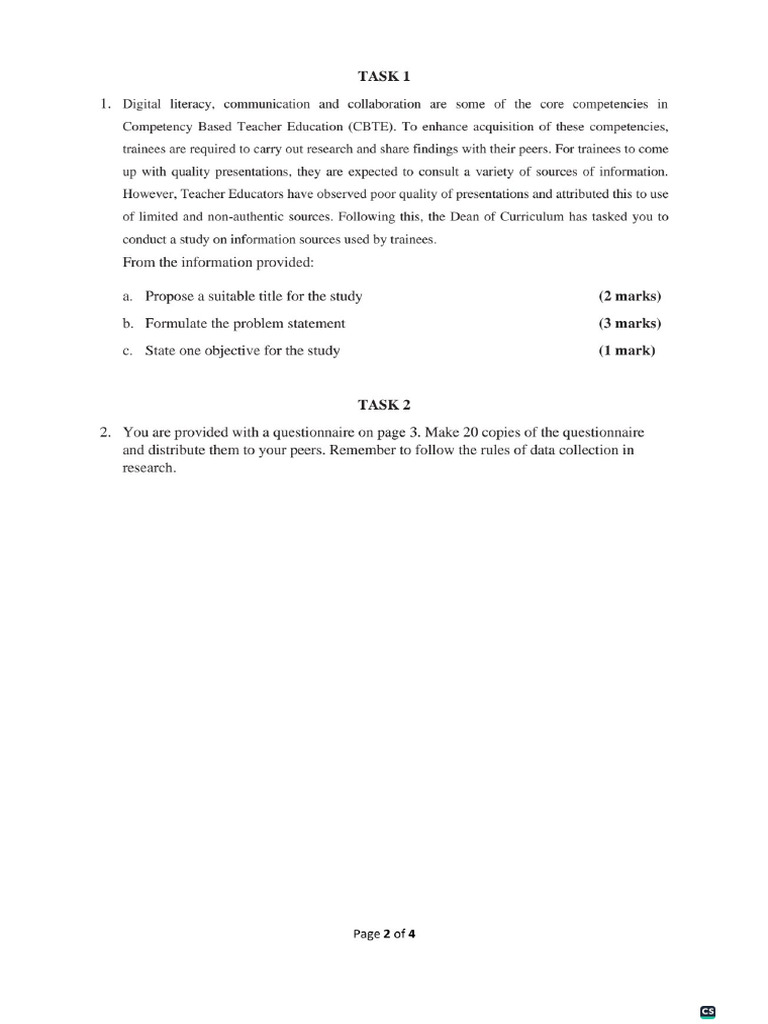 Research Question Paper 2024 | PDF
