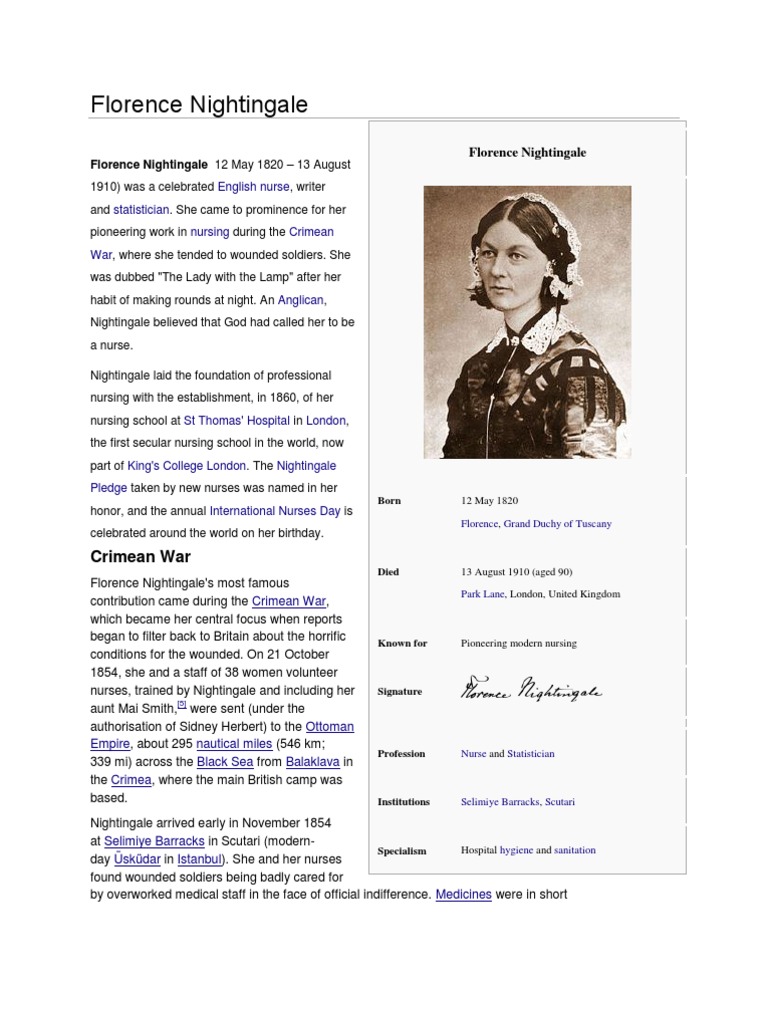 Florence Nightingale Presentation | PDF | Florence Nightingale | Health ...