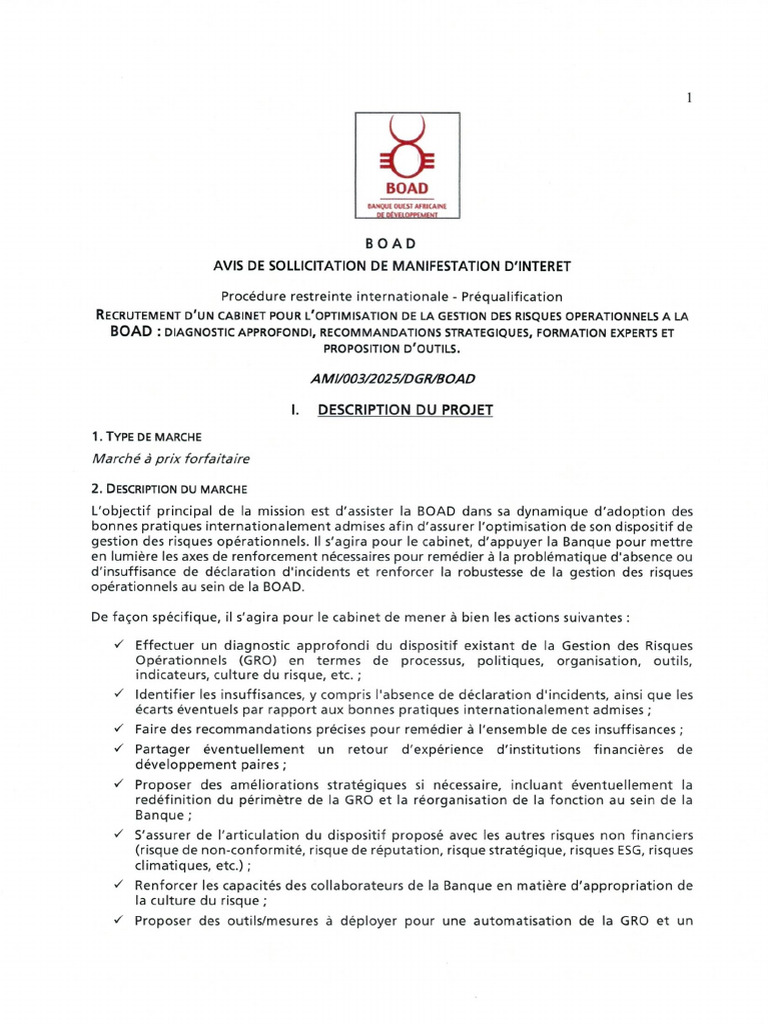 AMI Diagnostic de La Gestion Des Risques Operationnels | PDF