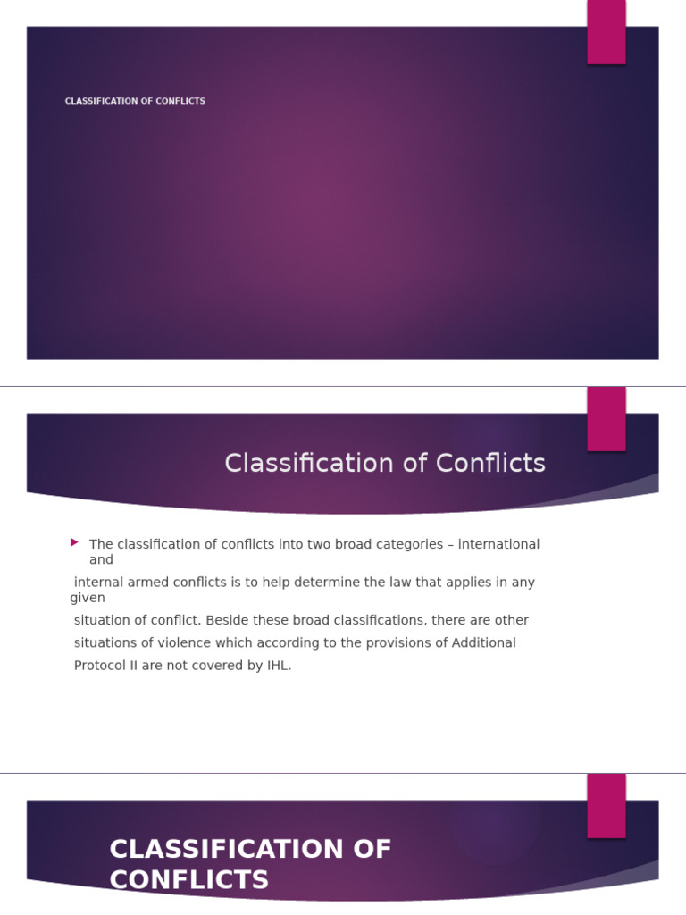 Classification of Armed Conflicts Explained | PDF | Military Occupation ...