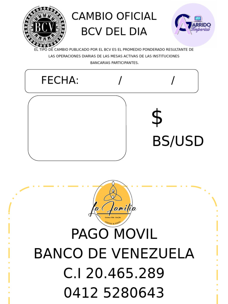 Cambio Oficial Bcv | PDF