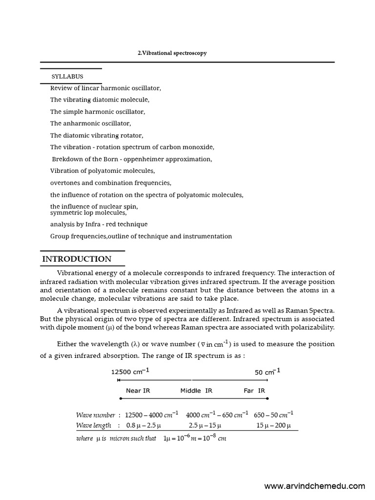 Understanding Molecular Vibrational Spectroscopy | PDF | Infrared ...
