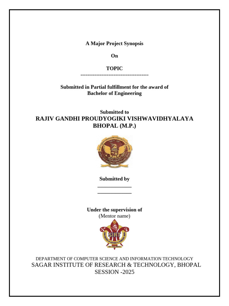 CSIT - Major - Project Format For 7th Sem | PDF | Computing ...