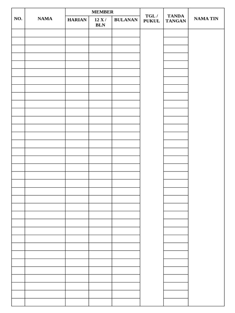 Ketikan Tabel BG Simon | PDF