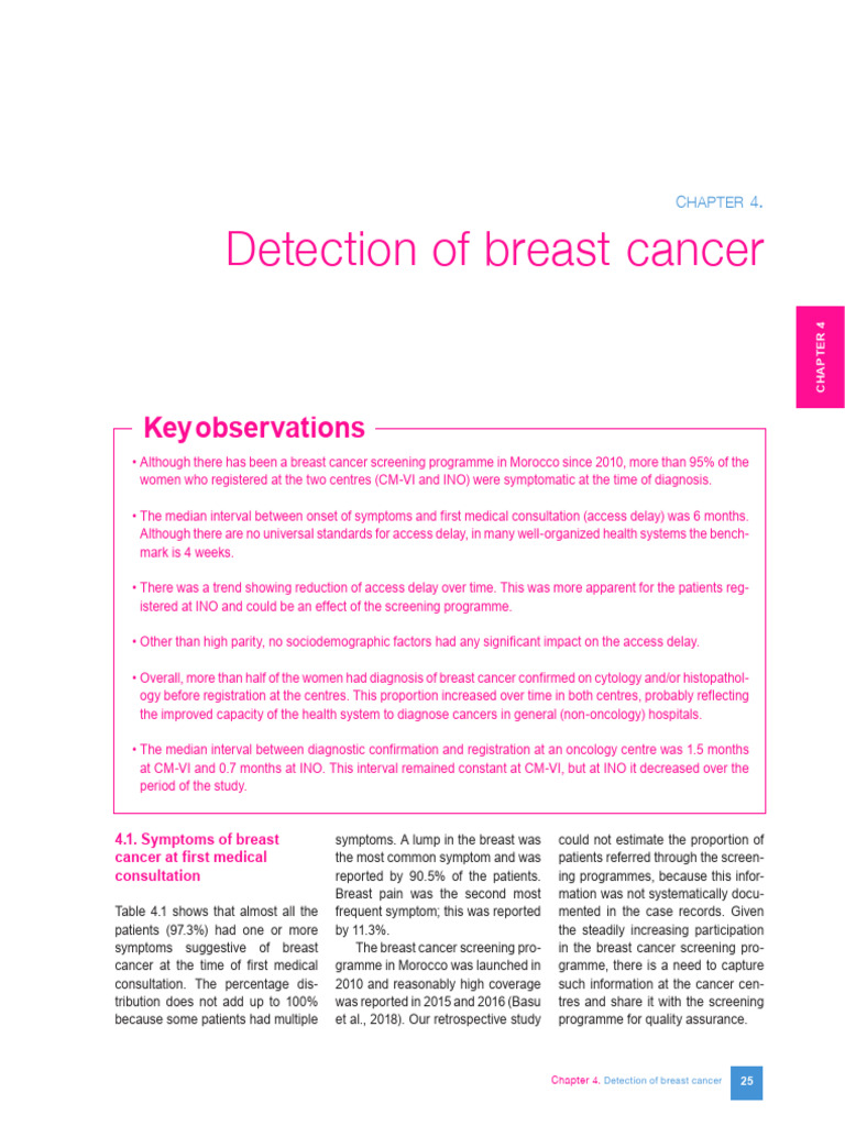 Detection of Breast Cancer: Key Observations | PDF | Breast Cancer | Cancer
