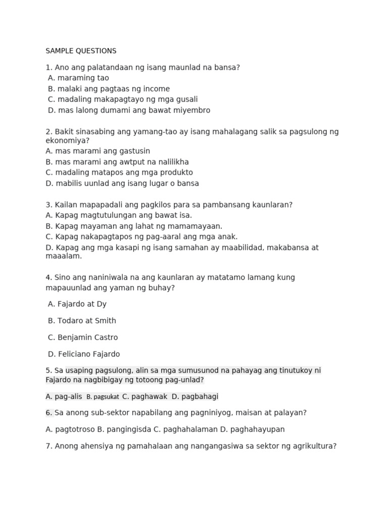 Sample Questions | PDF