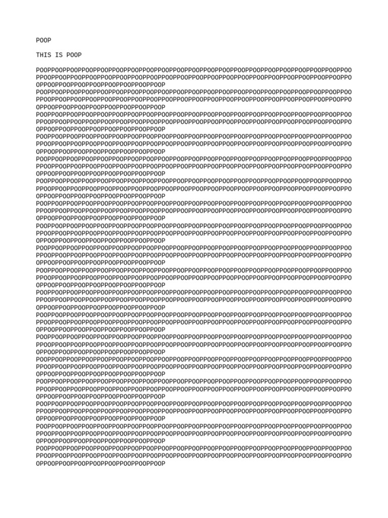POOP | PDF