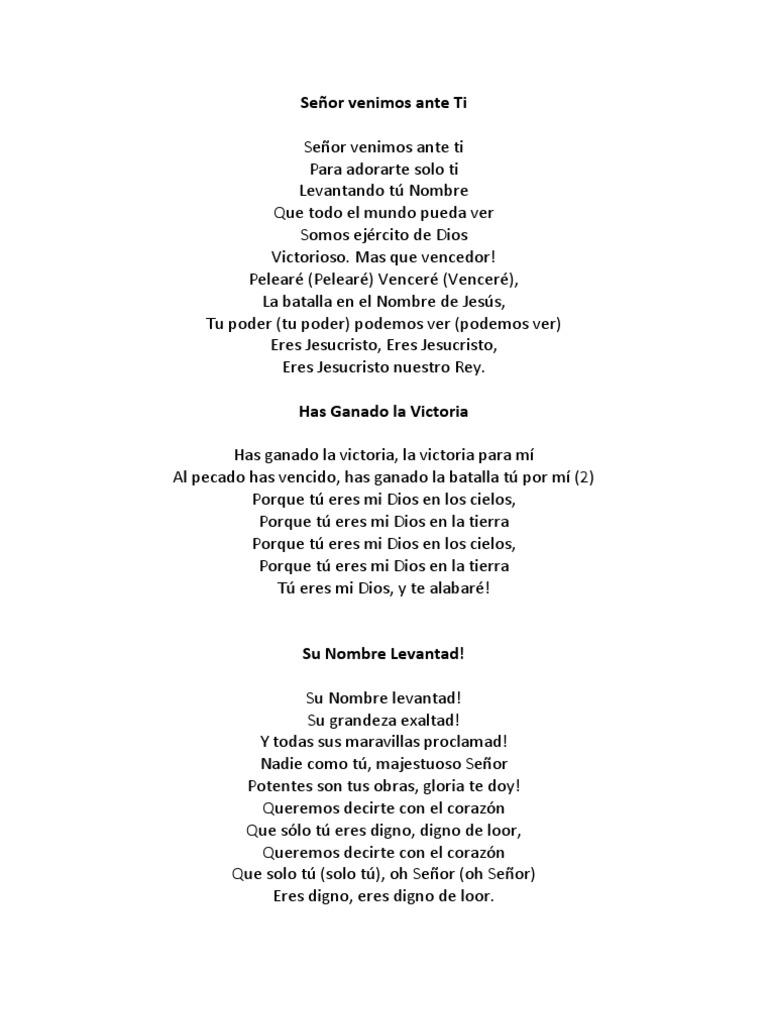 Venimos ante Ti, Señor: Letra y Adoración | PDF | Religión y espiritualidad