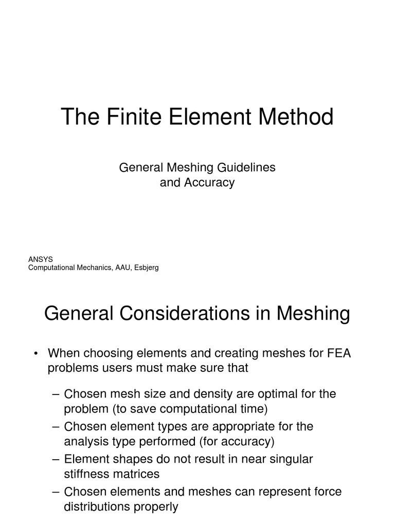 Fem Meshing Rules | Finite Element Method | Physics & Mathematics