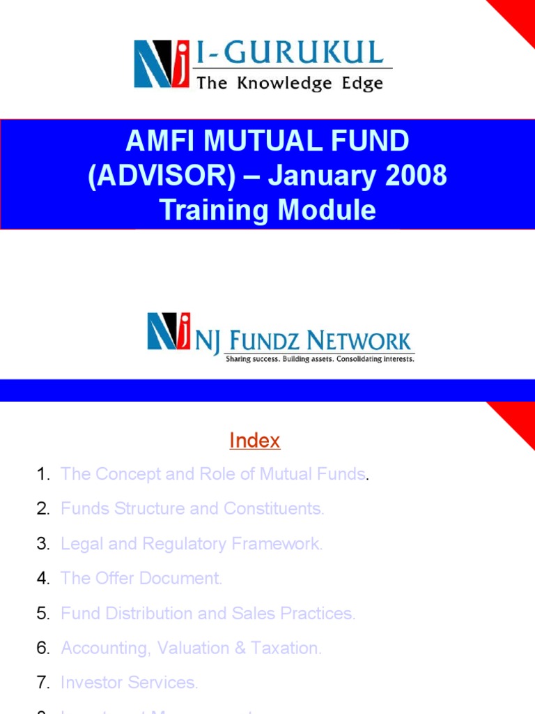 AMFI PPT-1 | Investment Fund | Mutual Funds