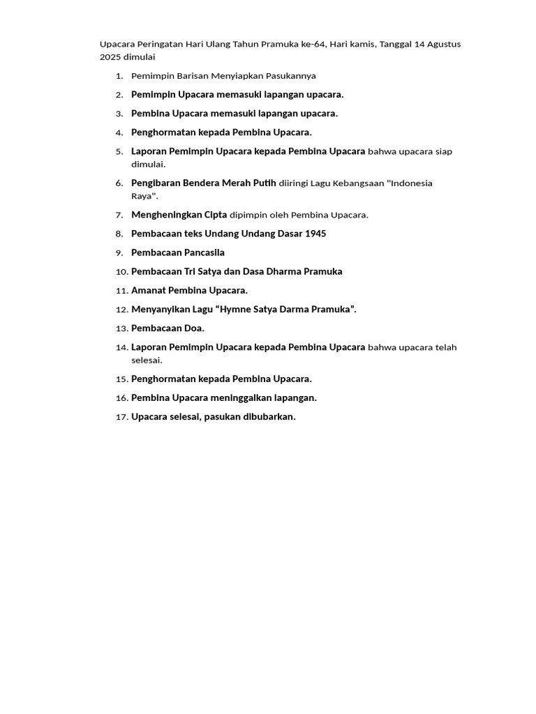 Teks Upacara Pramuka | PDF