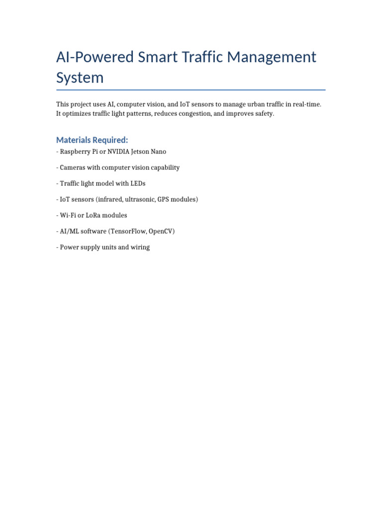 AI-Powered Smart Traffic Management System | PDF