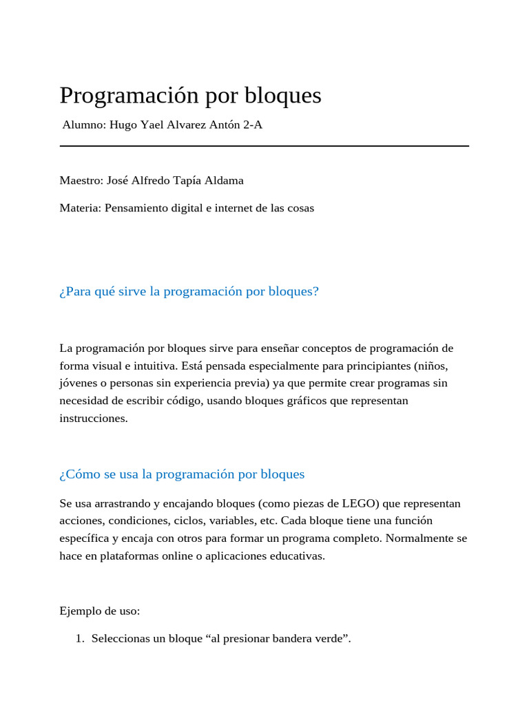 Programación Por Bloques | PDF