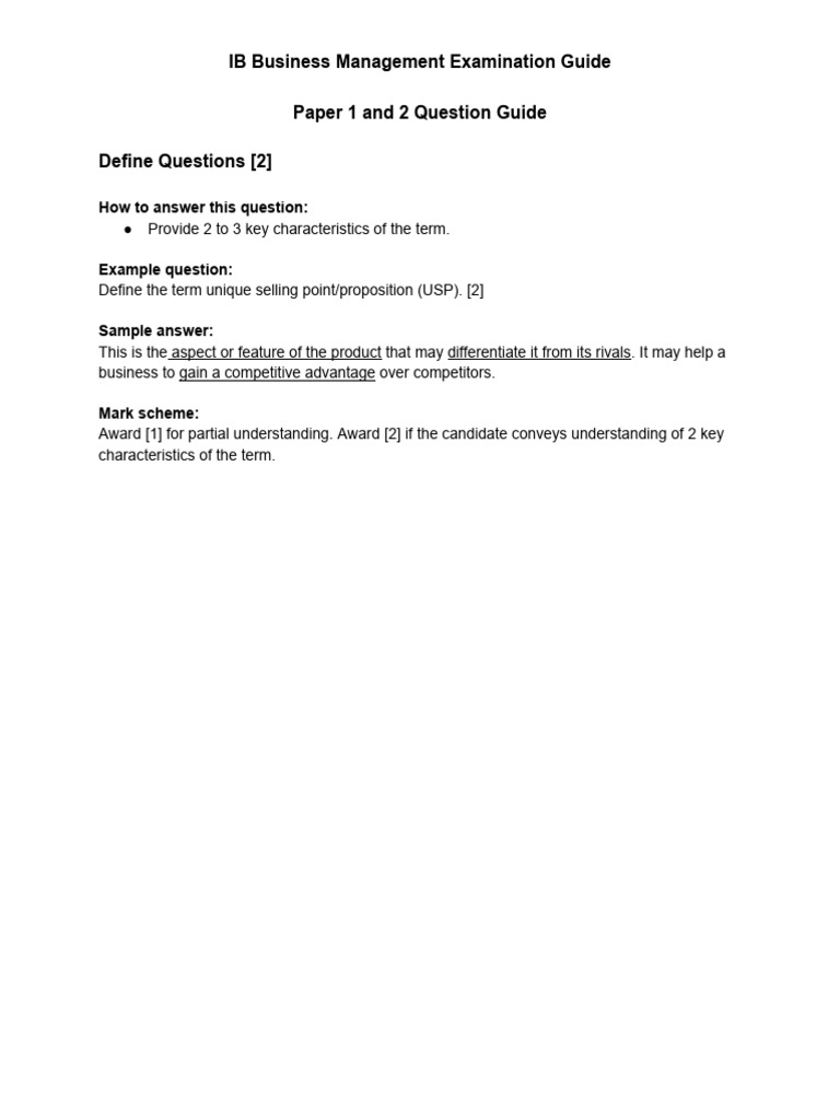 IB Business Management Exam Guide | PDF | Economies | Business