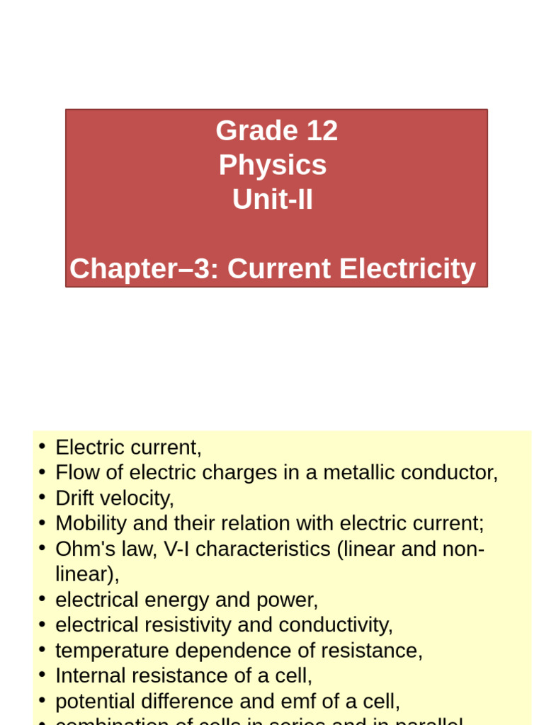 Understanding Current Electricity Concepts | PDF | Electrical ...