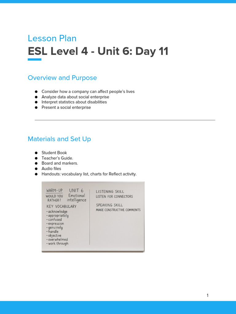 ESL Level 4 - Unit 6 Day 11 | PDF | Linguistics | Grammar