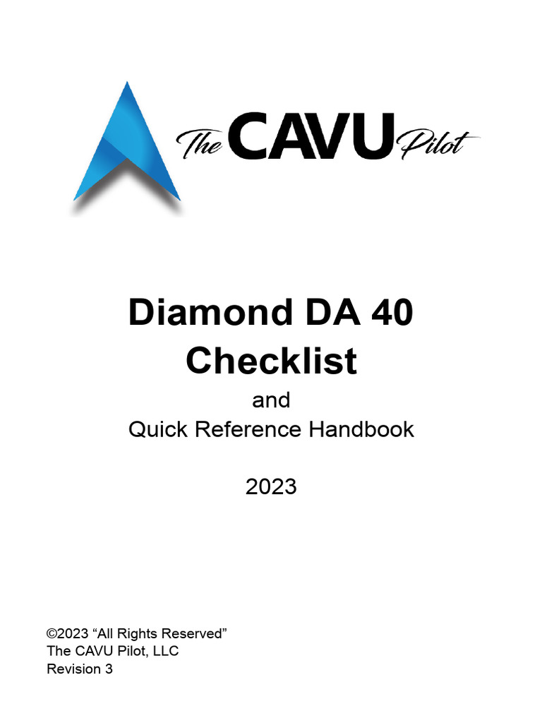 Diamond DA40 Checklist 2023 | PDF