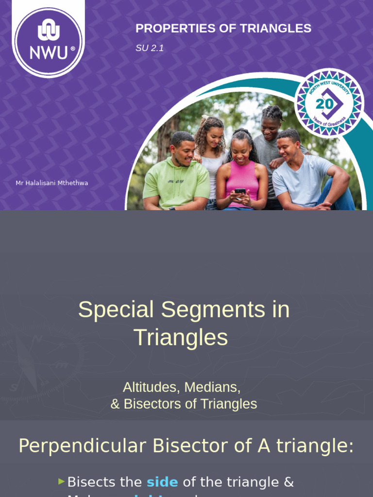 Special Segments in Triangles Explained | PDF | Triangle | Geometric Shapes
