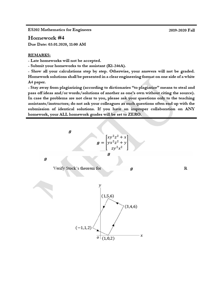 Engineering Math Homework #4 Guide | PDF