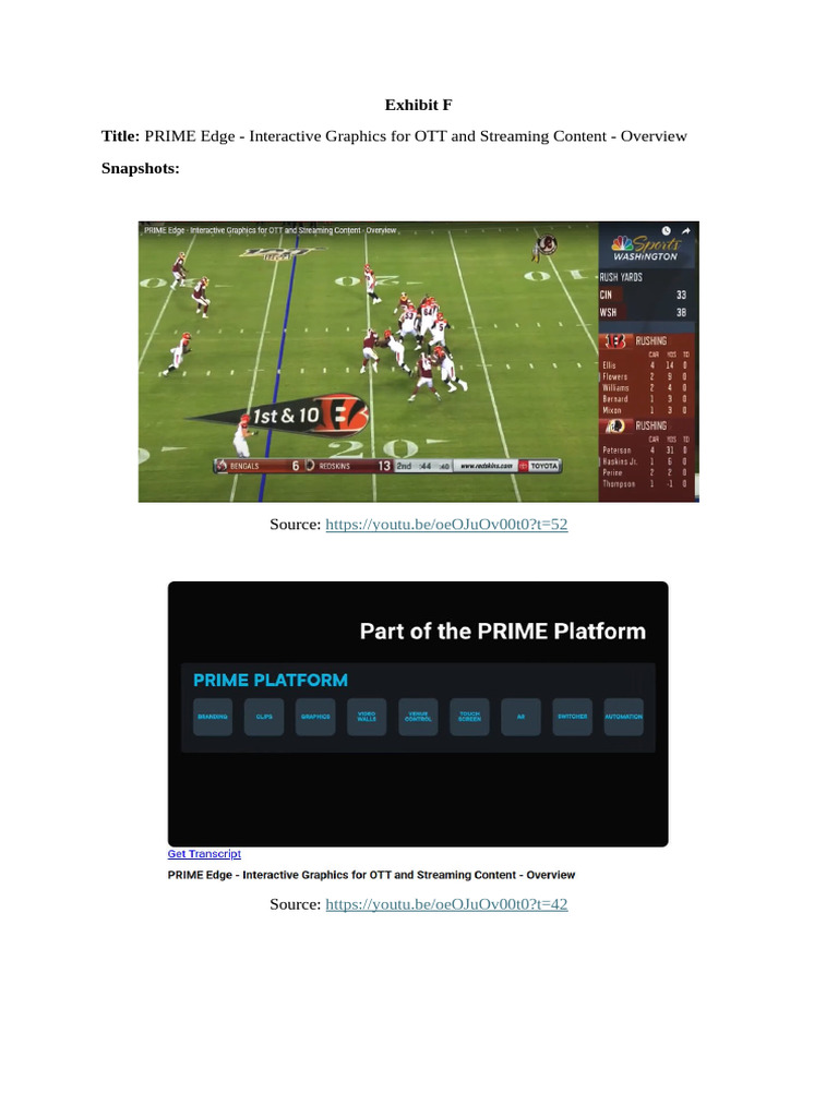 Exhibit F - PRIME Edge - Interactive Graphics For OTT and Streaming ...