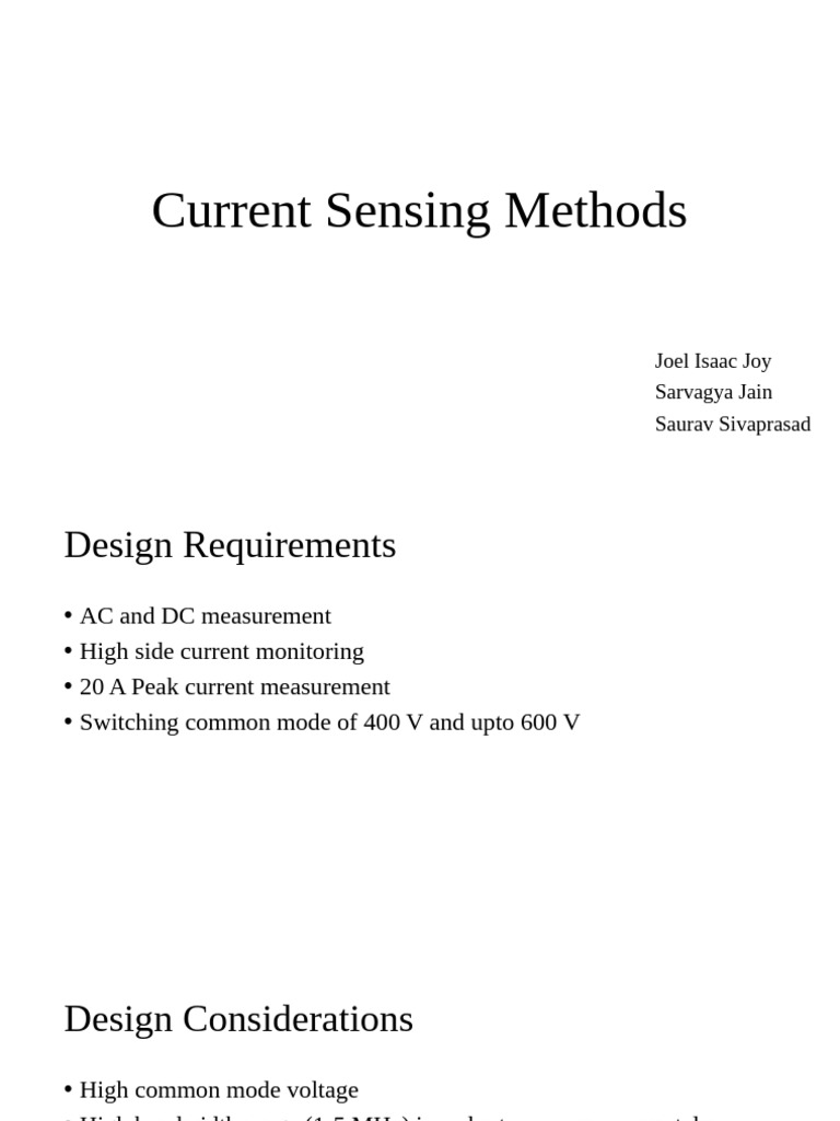 Current Sensing Techniques Overview | PDF | Amplifier | Operational ...
