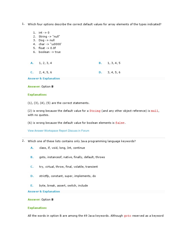 Java Aptitude Inreview Questions N Answers | PDF | C (Programming Language) | Method (Computer ...