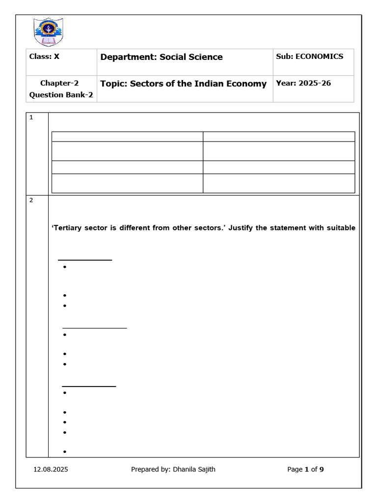 Indian Economy Sectors Overview 2025 | PDF | Underemployment | Employment