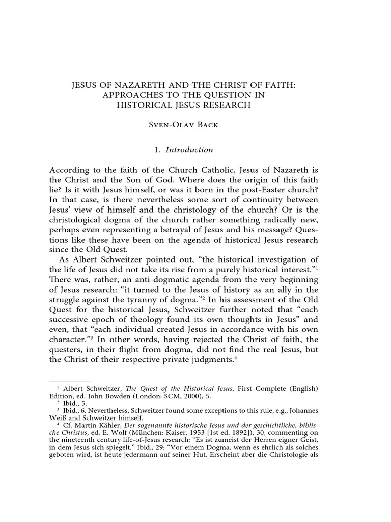 Jesus of Nazareth vs. Christ of Faith | PDF | Jesus | Gospel Of Mark
