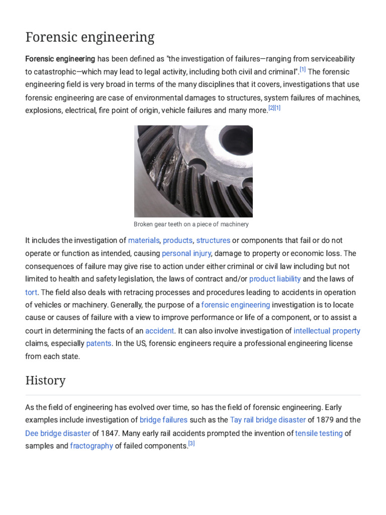 Forensic Engineering - Wikipedia | PDF | Applied And Interdisciplinary ...