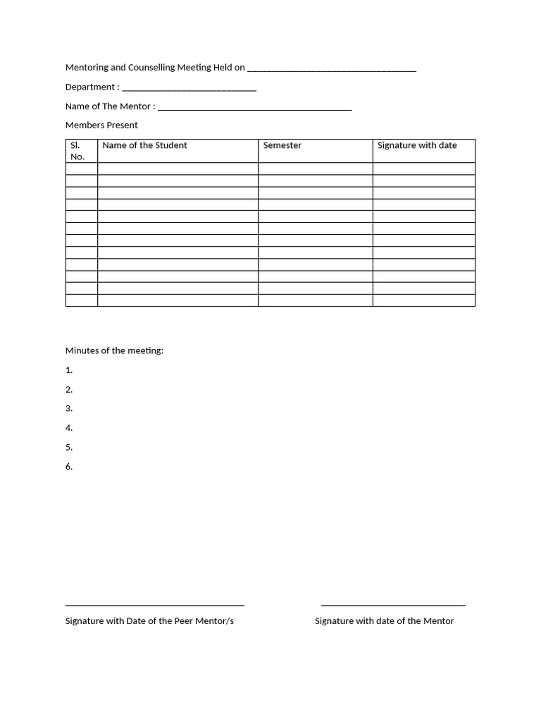 Monthly MoM Format | PDF