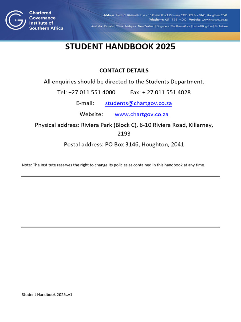 Student Handbook 2025 | PDF | Cheque | Banks