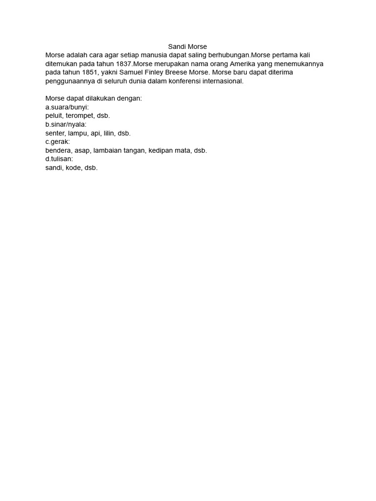 Sandi Morse Dan Kotak 1 | PDF