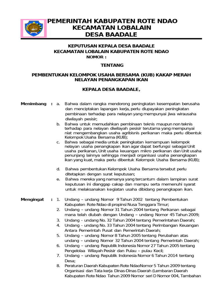 SK KUB Kakap Merah | PDF